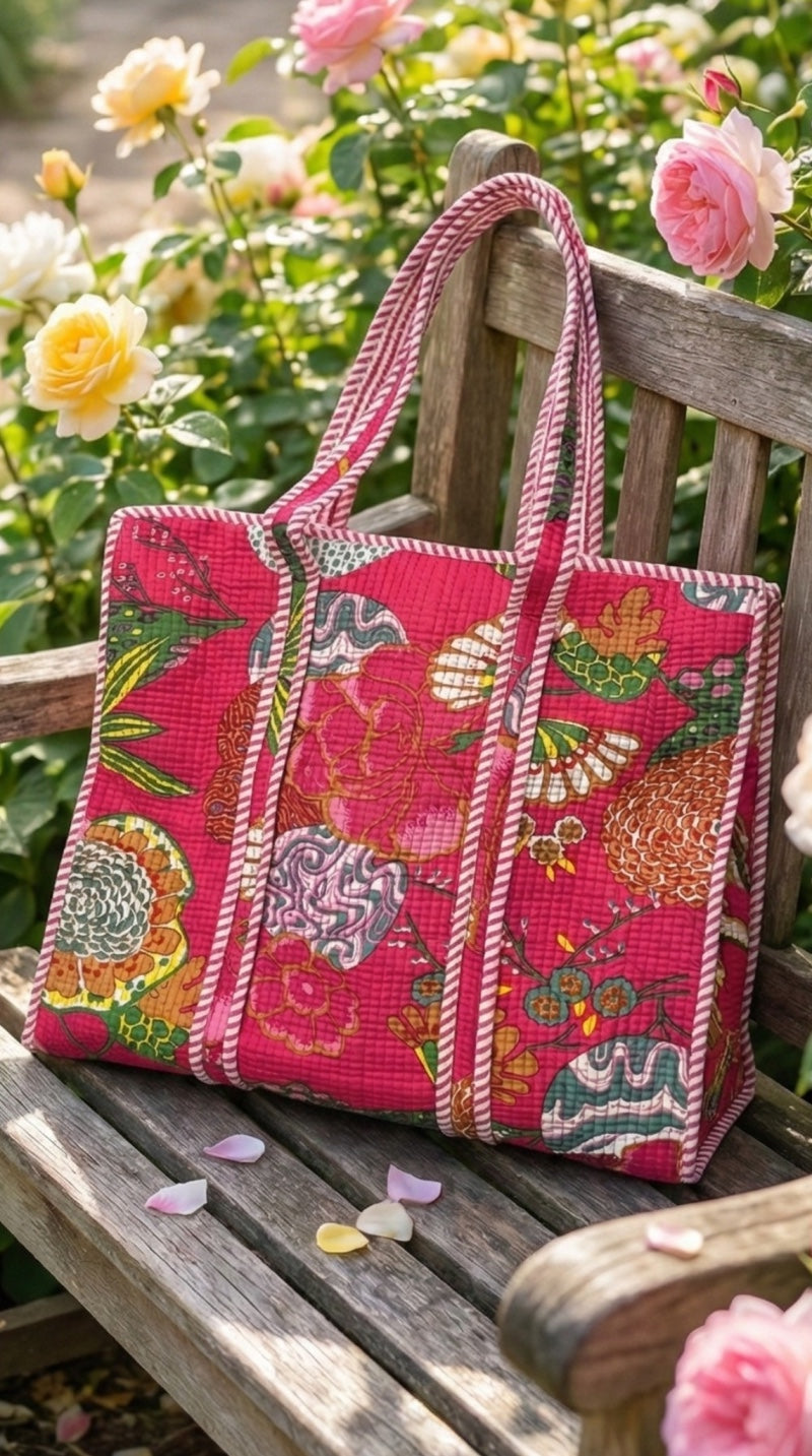 Rosetta Bloom Tote (With Zipper) – Fabricskart